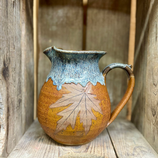 Large Leaf Pitcher {Autumn Storm} - Alewine Pottery