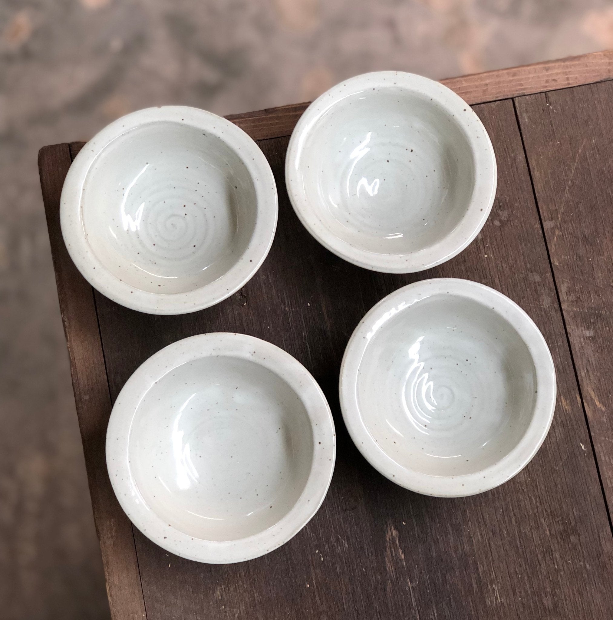 Salsa Bowls Set {Classic White} - Alewine Pottery